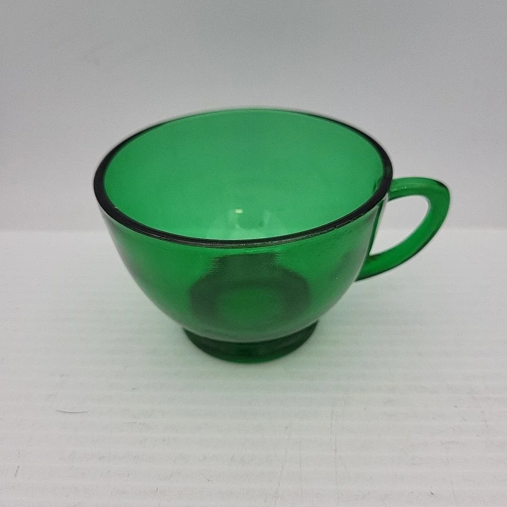 Anchor Hocking | Dining | Vintage Anchor Hocking Forest Green Snack Set ...
